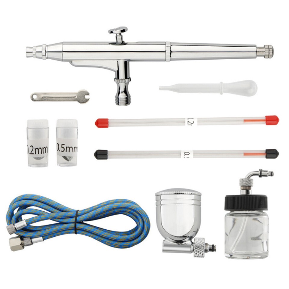 Mini Airbrush Kit DIY Spray Gun Dual Action Air Brush Paint Model 0.2/0 ...