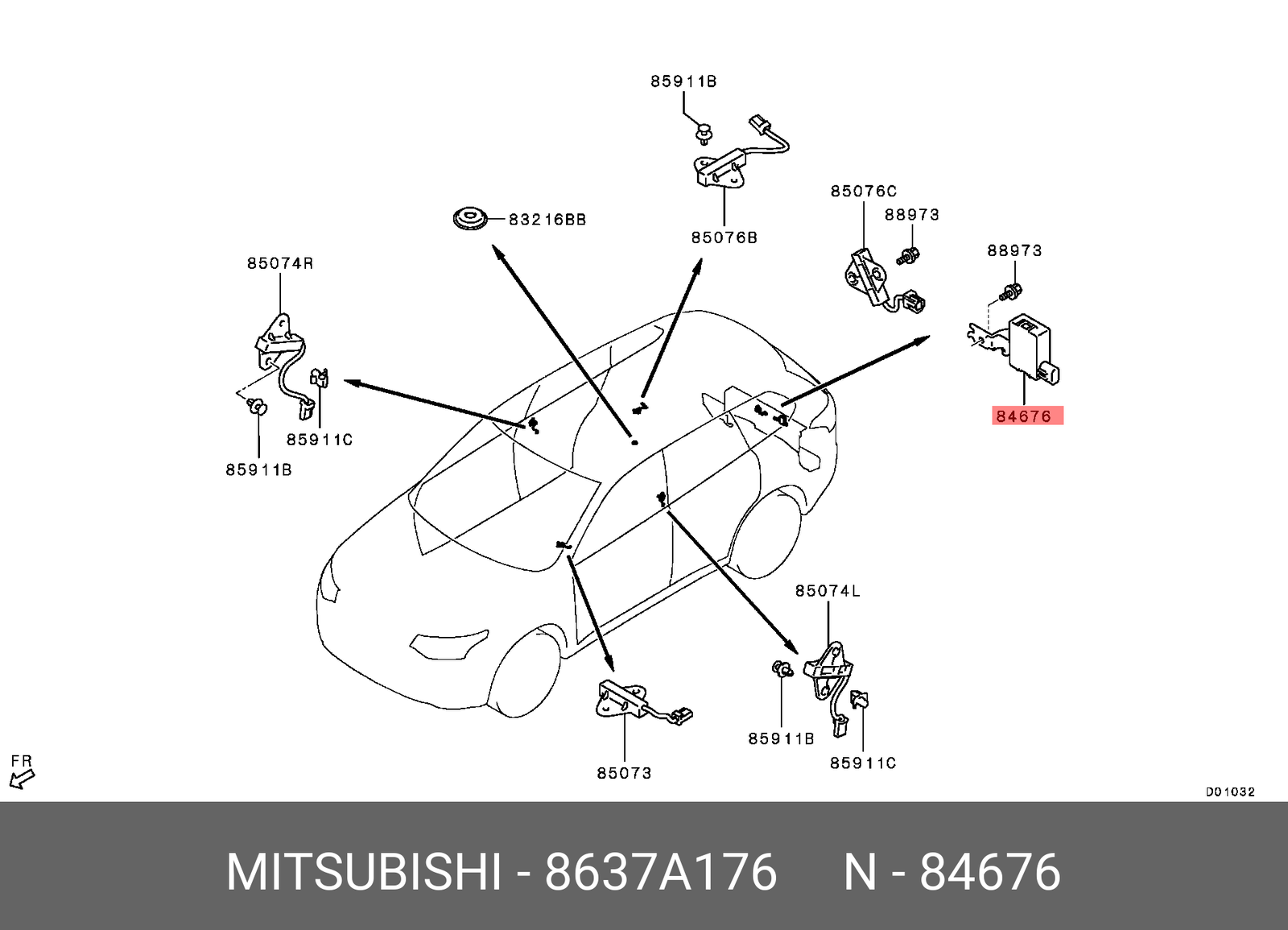 Mitsubishi Outlander 2013 Horn Buzzer Relay 8637A176 Ame204 for sale ...