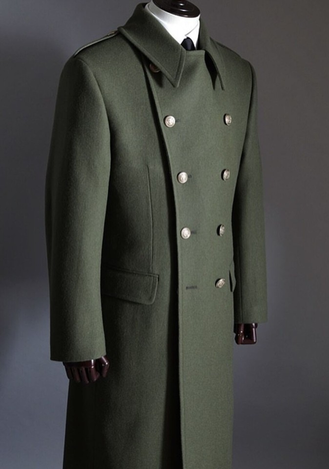 Army Green Winter Men's Military Wool Long Jackets Warm Outdoor Wear ...