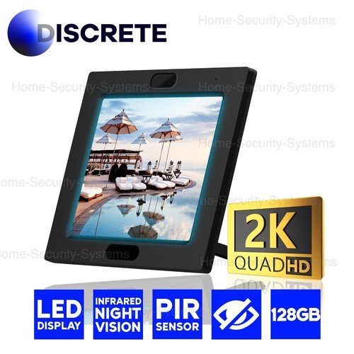 Photo Frame Camera 128GB Home Surveillance Long Battery Life UHD 2K ...
