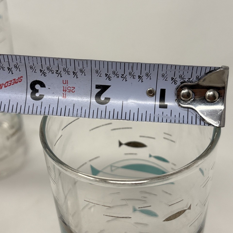 MCM Libbey Mediterranean Atomic Fish Glasses Tumblers 5.5" Tall Set of ...