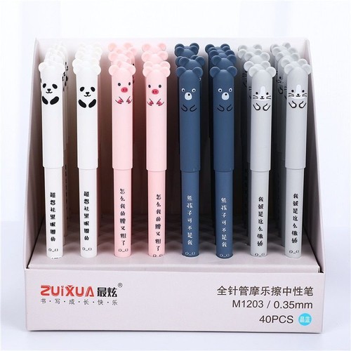 Kawaii Pig Bear Cat Mouse Erasable Gel Pen School Office Supplies ...