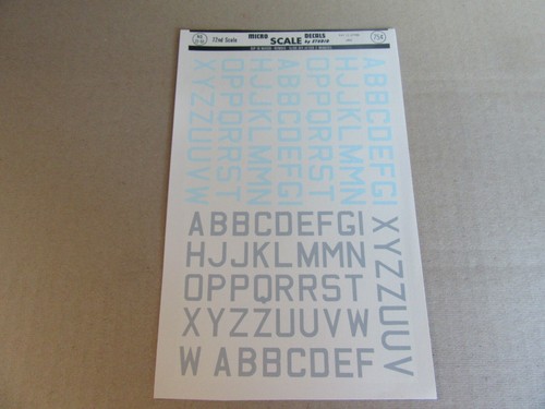 194K Microscale Decals 72-51 Insignia RAF ID Letters Large Gray Blue 1: ...