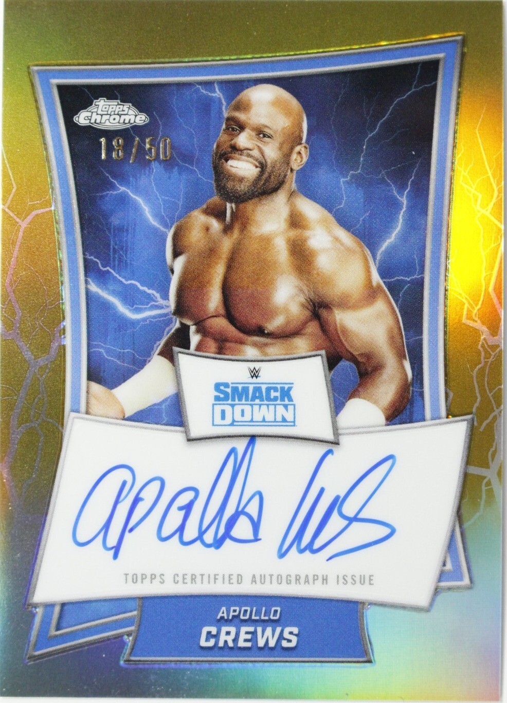 2025 Topps Chrome WWE - Blue Brand Autographs Apollo Crews #BBA-APO ...