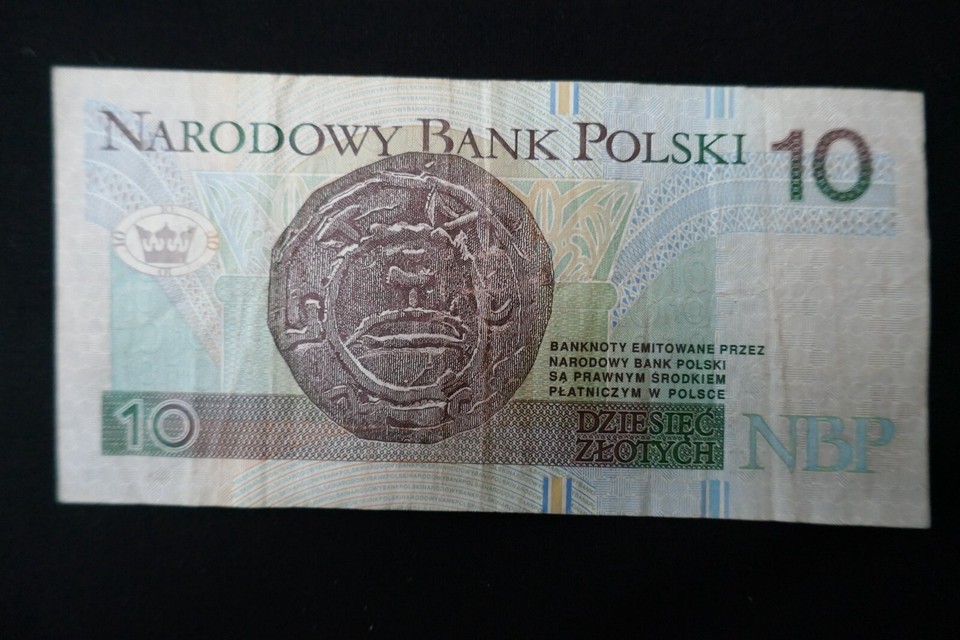 1994 10 ZLOTY ZLOTYCH BANK WARSAW POLSKI POLAND CURRENCY NOTE PAPER ...