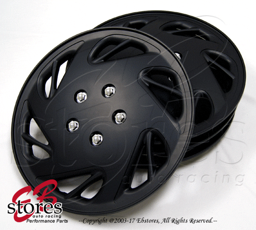 4pc Set 17 inch Wheel Rim Skin Cover Hubcap Hub caps (17" Matte Black ...