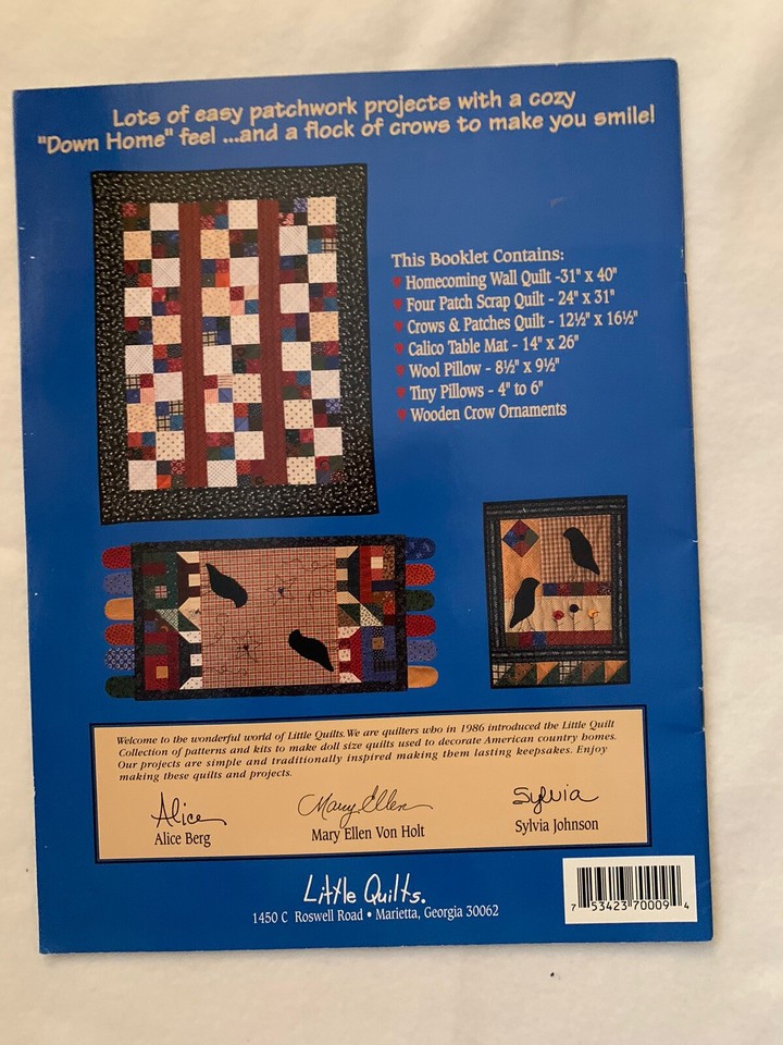 Homecoming By Little Quilts Country Quilts Pillows Table Mat Crows EUC ...