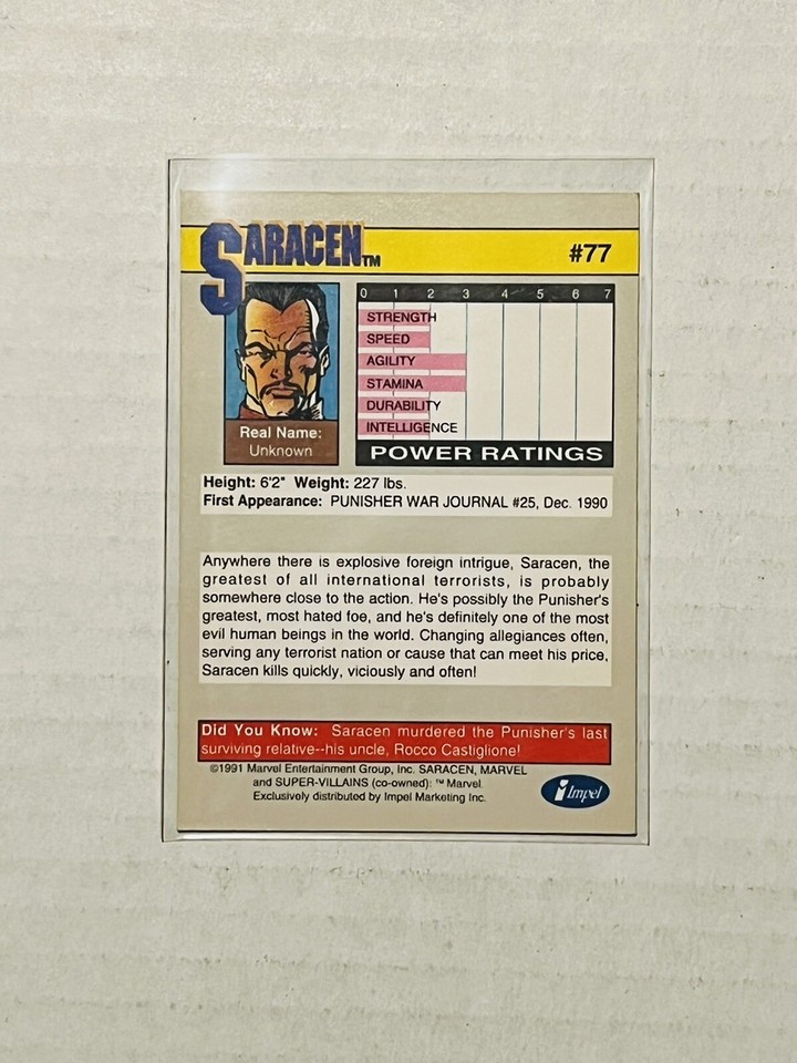 SARACEN 1991 Impel Marvel Universe Super-Villains #77 | eBay