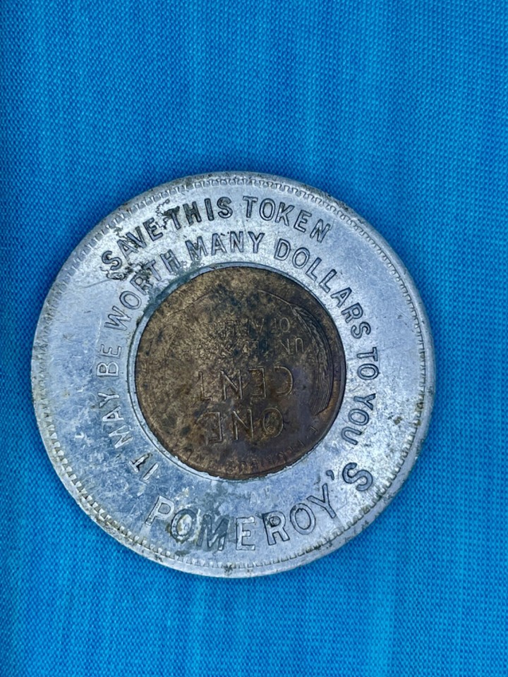 1937 Encased Wheat Penny / Pomeroy's Department Store Reading, PA | eBay