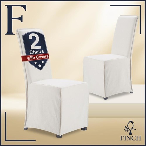 Finch Grayson Parsons Dining Chairs with Removable Slipcover Set of 2 ...