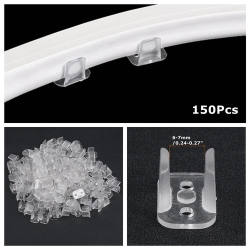 150 Pcs LED Neon Mounting Clips Fixing Clamps Holder for 6mm Neon LED ...