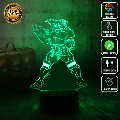 3D Teenage Mutant Ninja Turtles LED Night Light 7 Colorful Touch Table ...