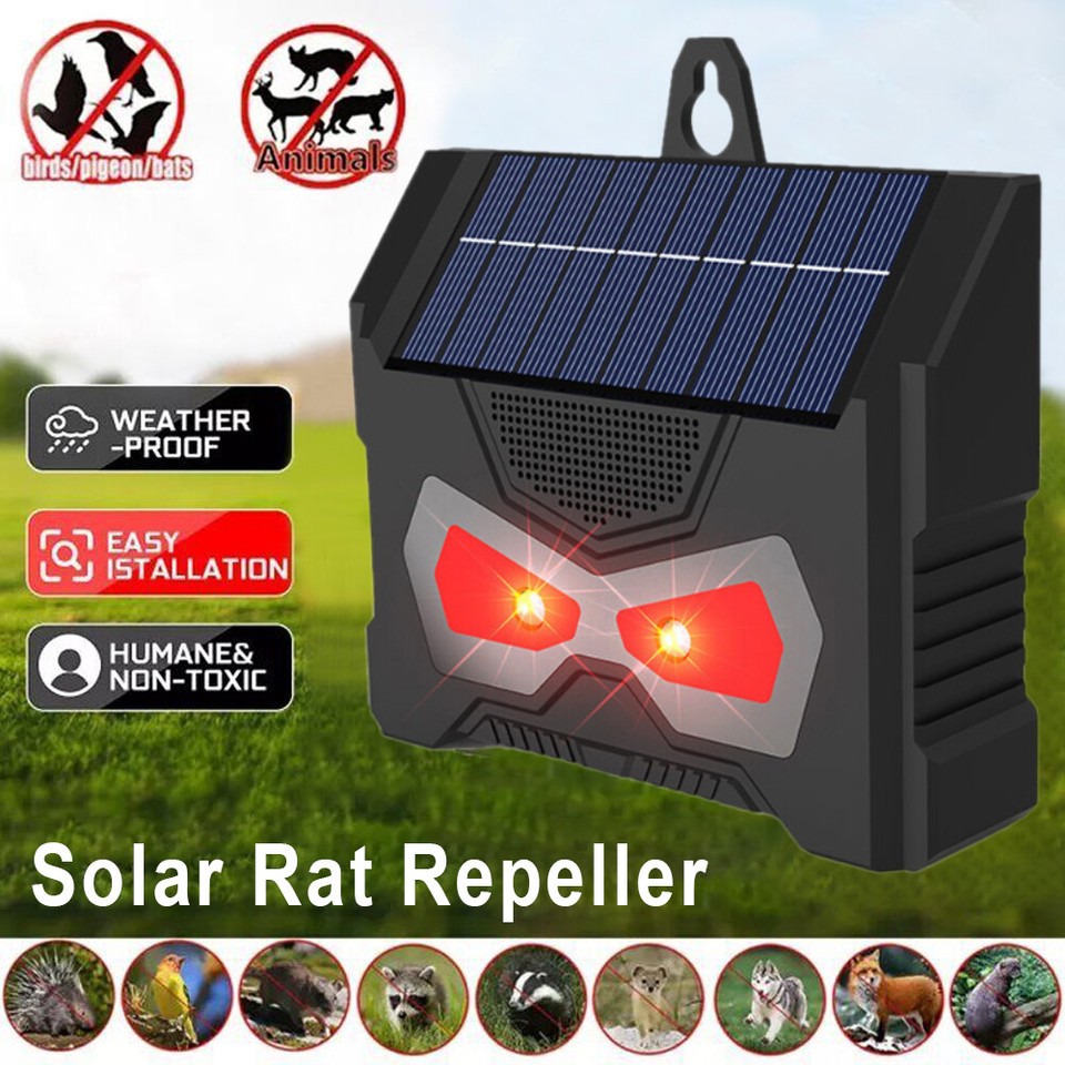 Ultrasonic Sound Pest Repellent Control Solar Wild Animal Repeller Rat ...