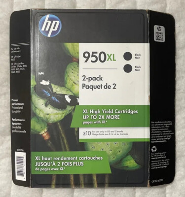 HP 950XL Black Ink Cartridge Twin Pack CR317BN (2 x CN045AN) Genuine ...