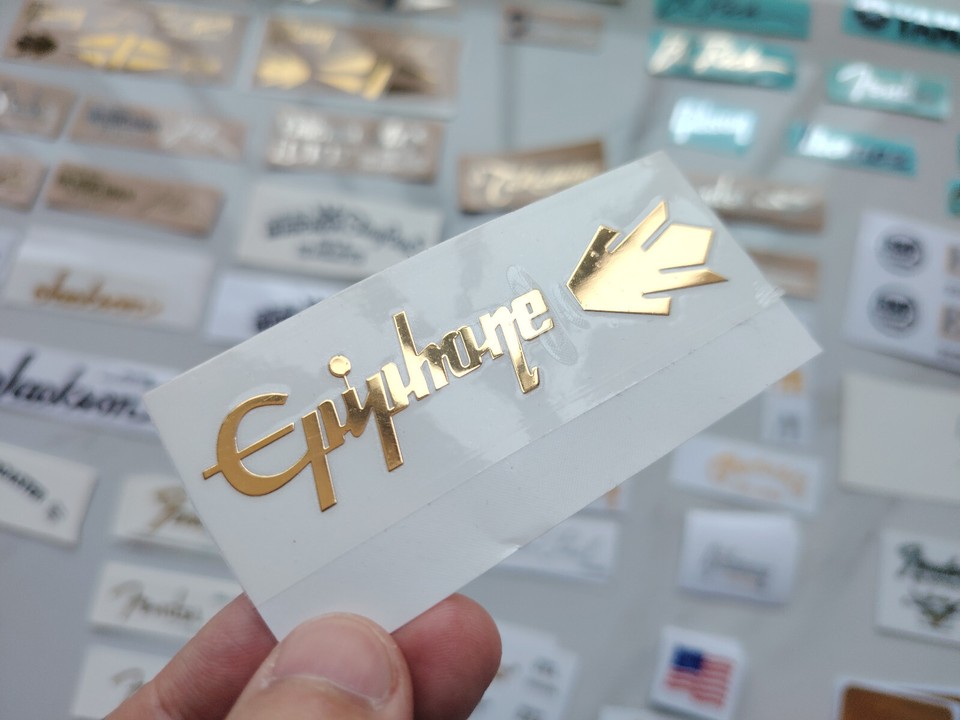 2Pcs Self-Adhesive Metal Stickers For Epiphone Guitar Neck Head ...