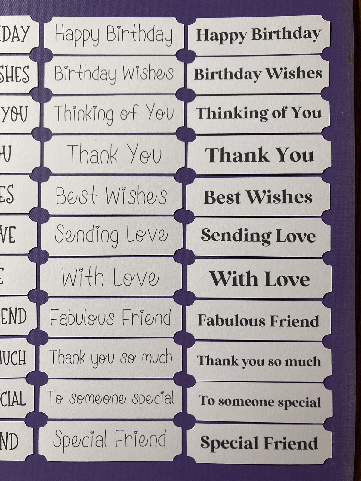 Card Making Sentiments Embellishments Craft Card Toppers Banners MIxed ...