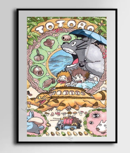 Totoro characters art canvas poster home decor | eBay