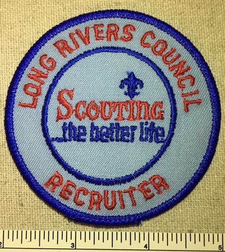 Vintage LONG RIVERS COUNCIL Boy Scout Recruiter PATCH Scouting BSA ...