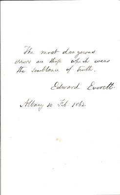 Handwritten Letter Signed by Edward Everett, U.S. Senator 1853-1854 w/ COA | eBay