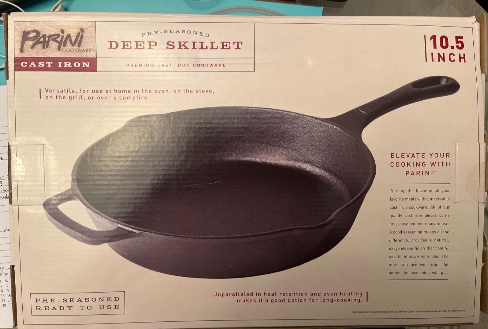 Parini Cast Iron 10.5" Deep Skillet NEW in Box | eBay