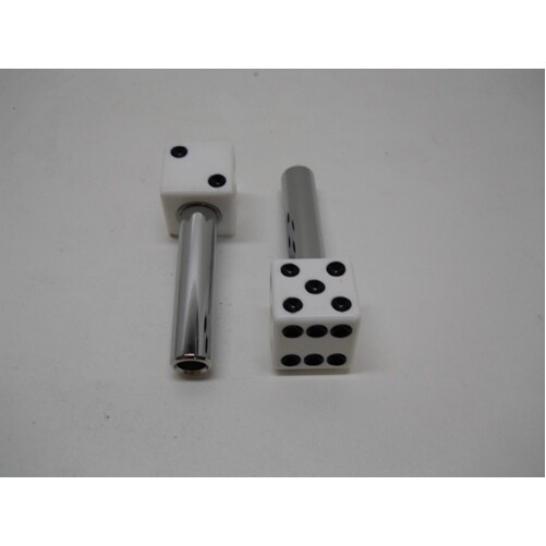 (2) Classic Vintage Car Pickup Truck White Dice Door Locks Knobs Caps ...