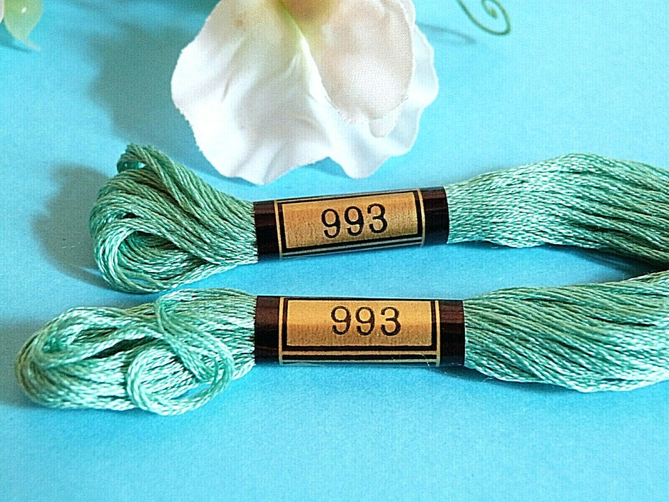 051A/Lovely Lot 2 Skeins Mouliné DMC N° 25 Color Turquoise N°993 | eBay