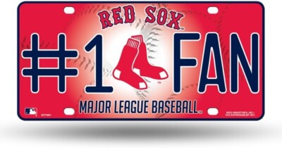 BOSTON RED SOX #1 FAN Metal License Plate Official MLB | eBay