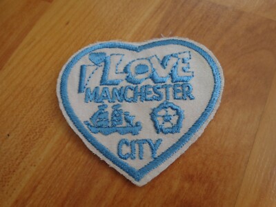 VINTAGE 70'S MANCHESTER CITY 'I LOVE MANCHESTER CITY' SEW ON CLOTH ...