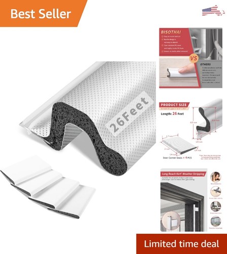 26ft Weather Stripping Door Seal - 4 PCS Quick Corner Seals - Easy ...