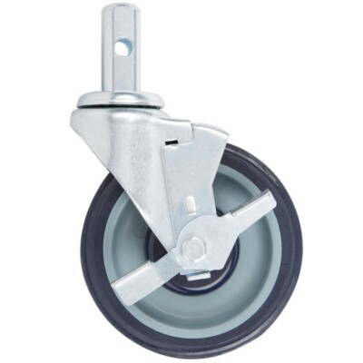 5DRPS 5" Wire Post Stem Swivel Caster for Metro Shelves, Soft Rubber ...