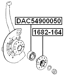 1682-164 Febest REAR WHEEL HUB WITHOUT BEARING A1643560201, A1643560101 ...