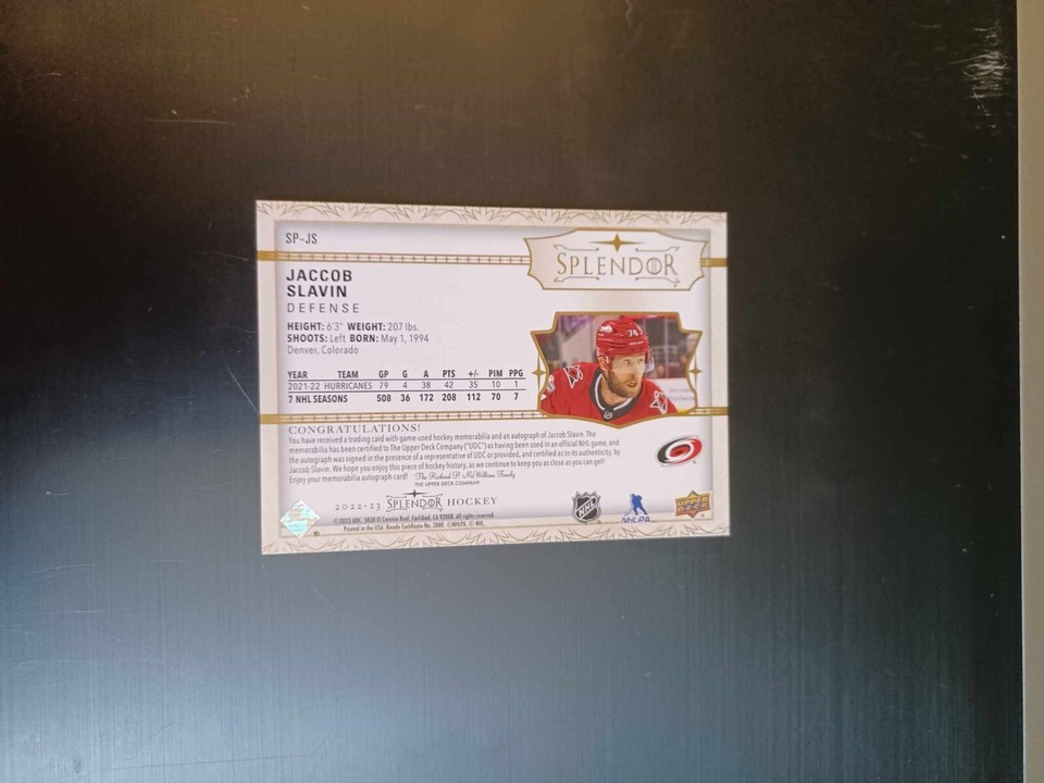 2022-23 Jaccob Slavin The Cup Splendor Patch Auto /36 | eBay