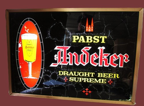 Vintage Pabst Andeker Beer Draught Supreme Lighted Sign Metal 20 x 14 ...