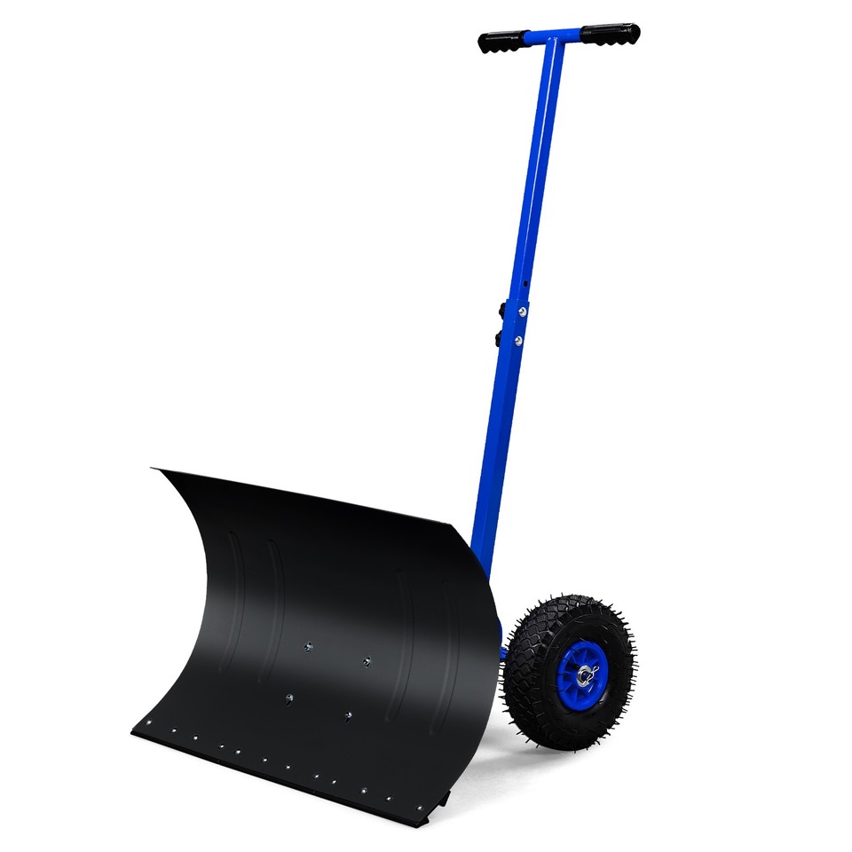 29 x 18in T-Handle Snow Plow withWheels Heavy Duty Human-Powered | eBay
