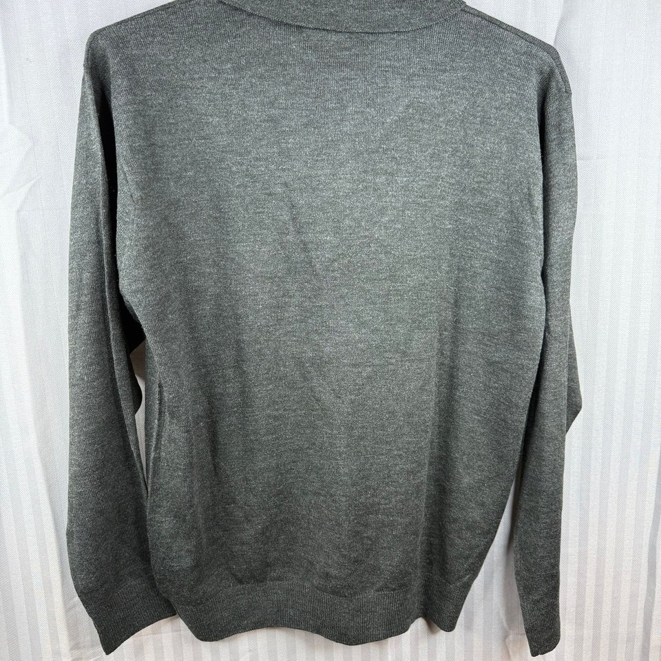 Inserch Mens Charcoal Gray Long Sleeve Knit Polo Sweater NWT L | eBay