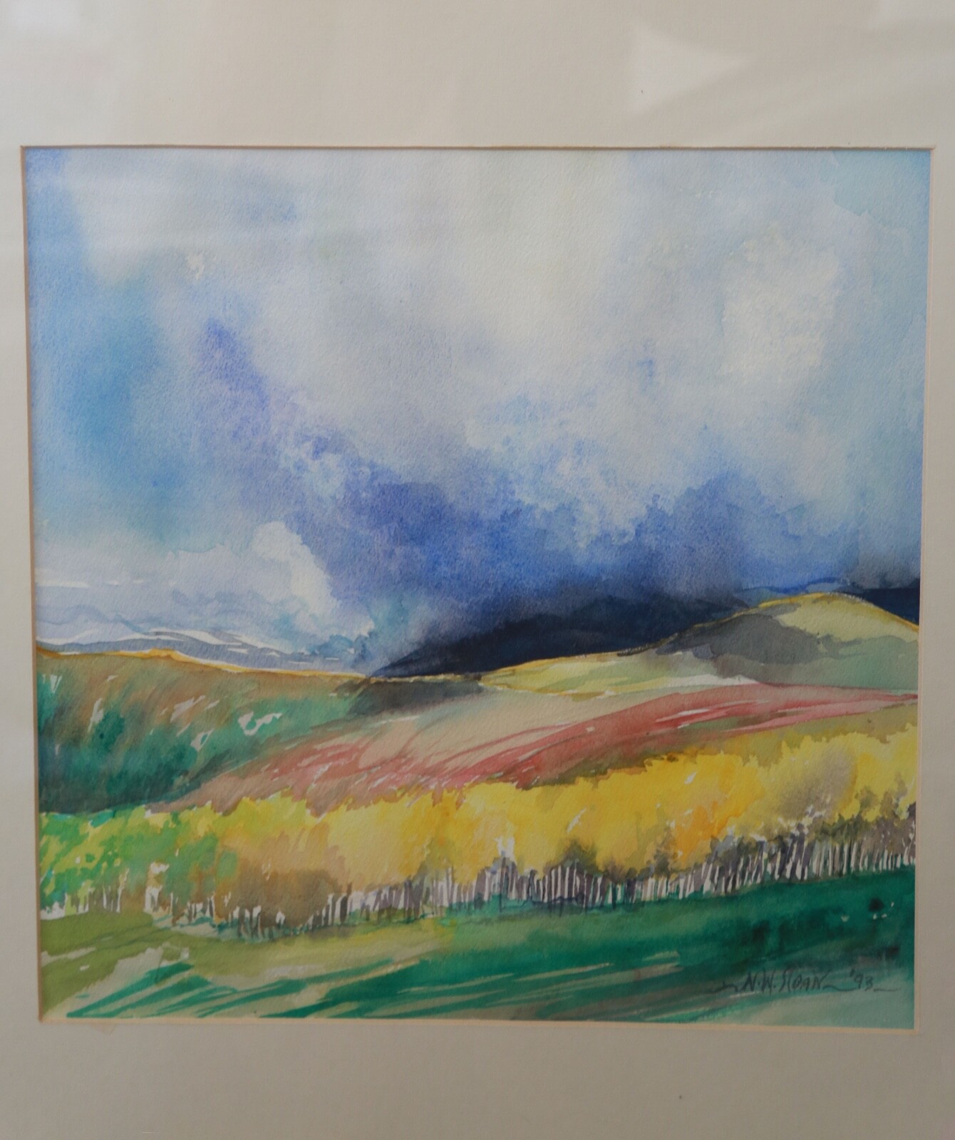 VTG Nancy Sloan signed 1993 fine art California landscape watercolor ...