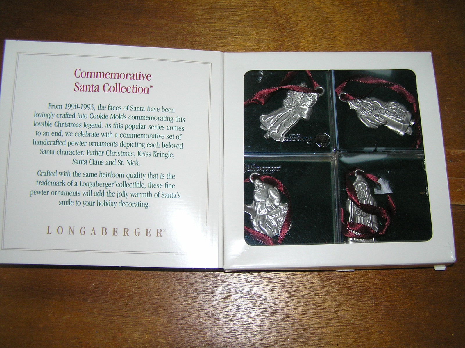 Longaberger Commemorative Santa Collection 1990 1991 1992 1993 Pewter ...
