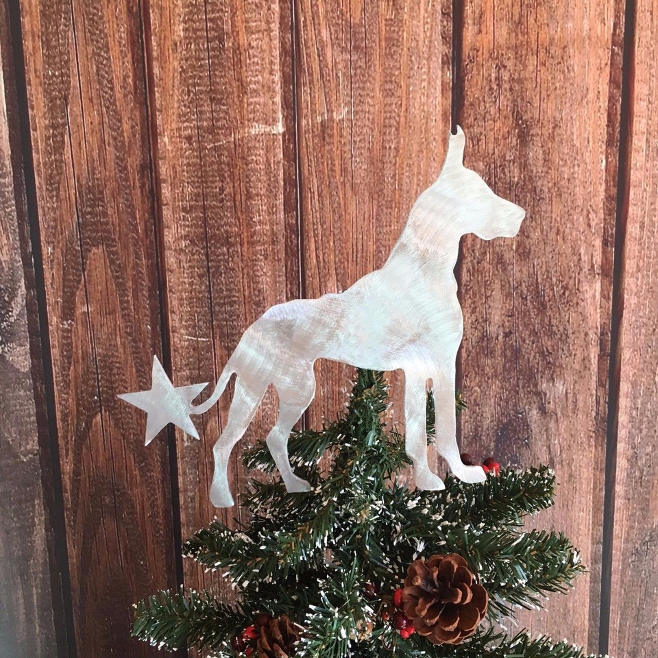 Great Dane, Christmas Tree Topper, Metal Dog, Art, Handmade, Decor ...