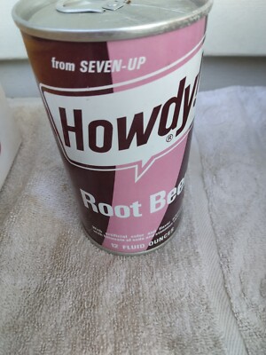 HOWDY ROOT BEER BOTTOM OPEN STRAIGHT STEEL CHEAP SODA CAN CANS EMPTY UP ...