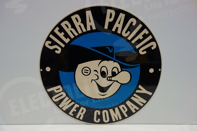 Reddy Kilowatt SIERRA PACIFIC COMPANY DIE CUT SIGN ELECTRICIAN GIFT 12 ...