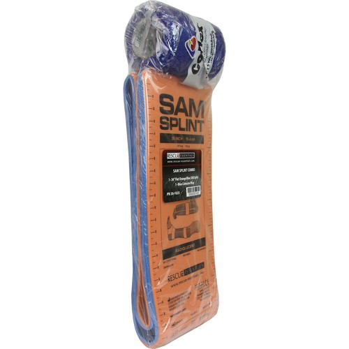 SAM Splint Combo Pack (36" Orange/Blue Flat Splint & Blue Cohesive Wrap ...