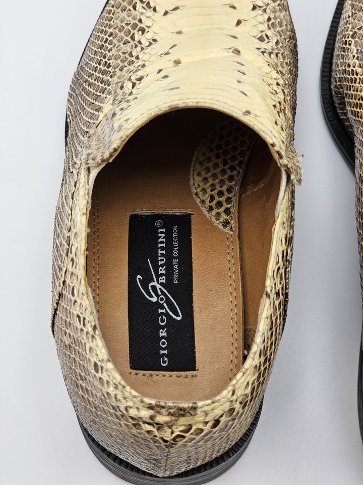 Genuine Python Snake Skin Shoes Giorgio Brutini Slip-On Dress Loafers ...