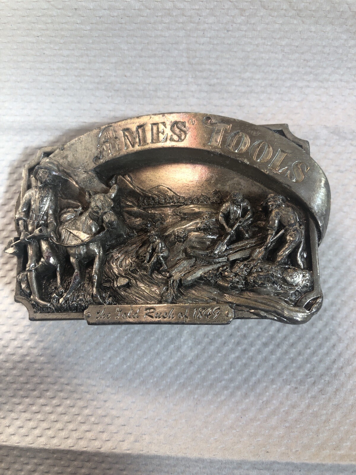 Ames Tools Belt Buckle 1849 Gold Rush Panning Siskiyou Vintage | eBay