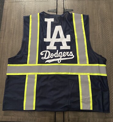 LOS ANGELES DODGERS NAVY BLUE REFLECTIVE SAFETY VEST W/WHITE LOGO “ANY ...