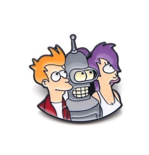 Futurama Philip J. Fry Bender & Leela 2" Metal/Enamel Lapel Pin | eBay