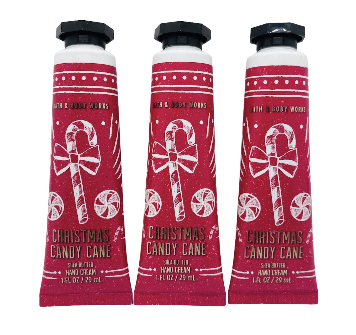 3-Pack Bath & Body Works CHRISTMAS CANDY CANE Hand Cream Lotion 1 oz ...