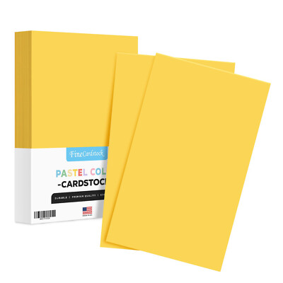 8.5 x 14" Goldenrod Pastel Color Card Stock - 67lb Vellum Bristol - 250 ...