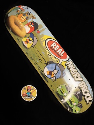 SUPER RARE Justin Brock Angry Birds REAL Skateboard Deck Pro Model