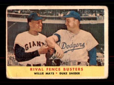 1958 Topps #436 Rival Fence Busters (Willie Mays / Duke Snider) | eBay