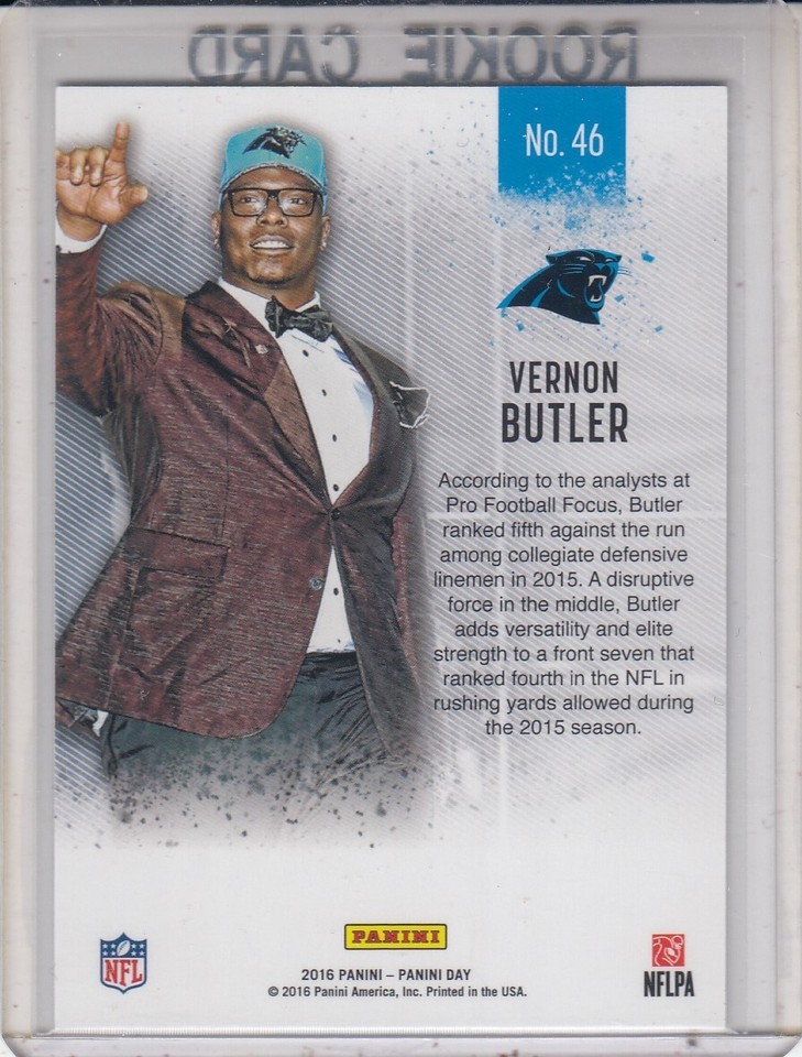 VERNON BUTLER 2017 Panini Panini Day #46 RC 532/699 Carolina Panthers ...